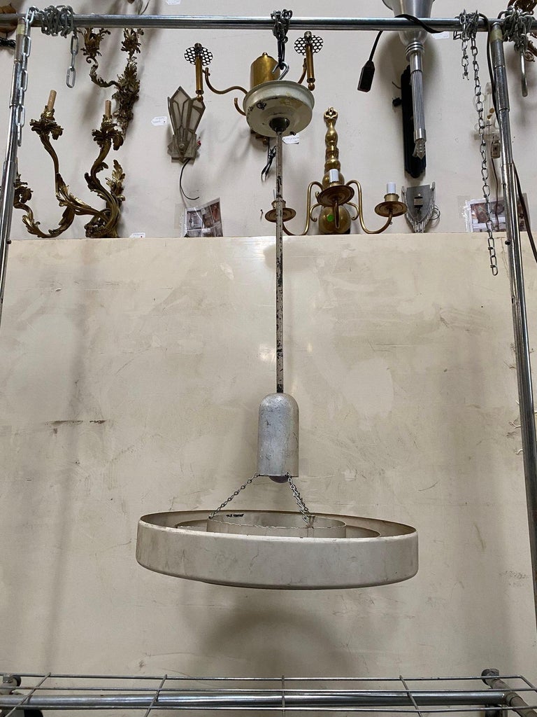 Mid-Century "Saturn" Ceiling Steel 19" Pendant by Kurt Versen, For Sale ...