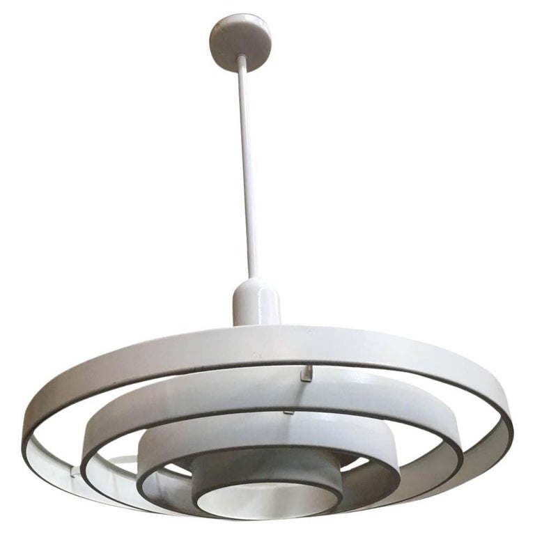 Midcentury "Saturn" Ceiling Steel 19" Pendant by Kurt Versen For Sale ...