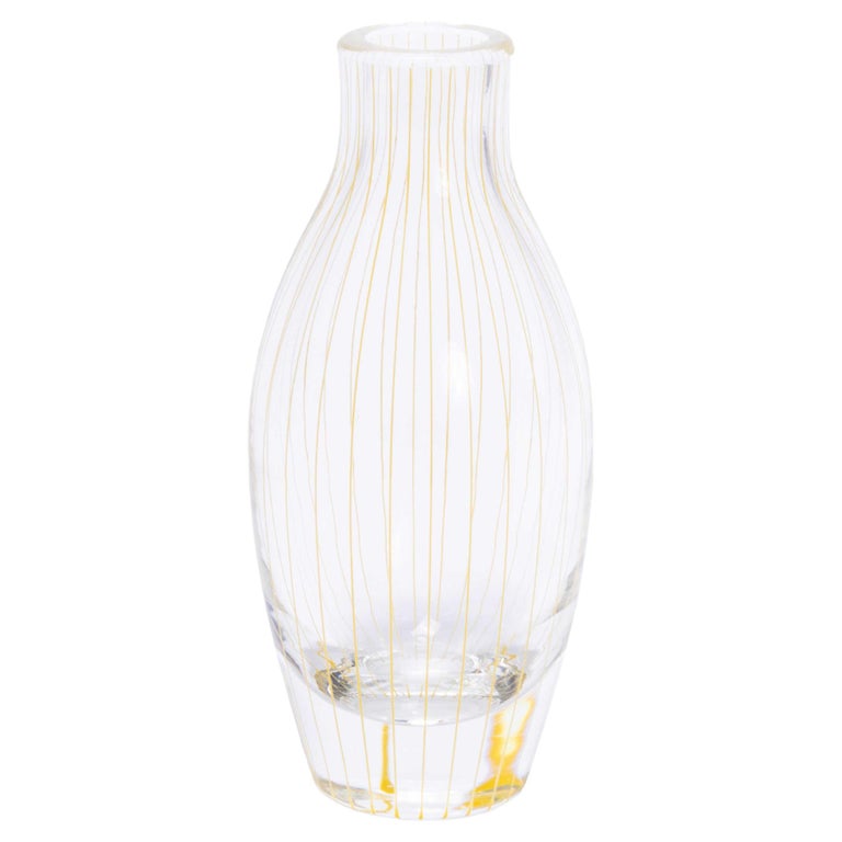 Mid Century Scandinavian Art Glass Enamelled Vase For Sale At 1stdibs