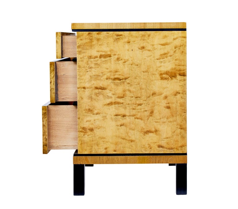 Midcentury Scandinavian Birch Chest of Drawers For Sale at 1stDibs