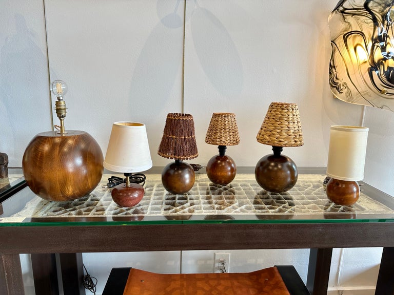 Mid-Century Scandinavian Large Teak Wood Globe Table Lamp For Sale at ...