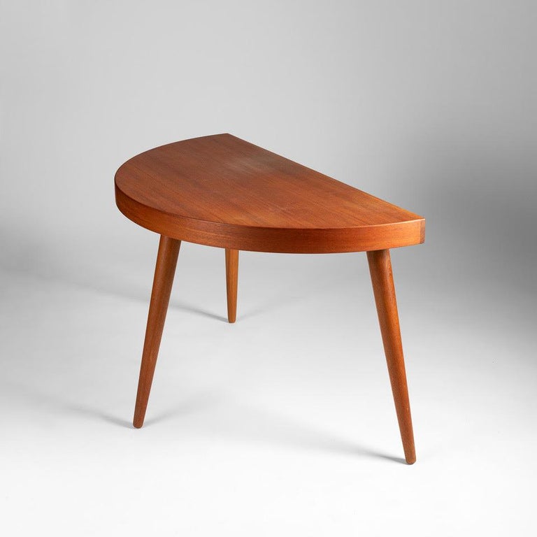 Midcentury Scandinavian Teak Half-Moon Desk, circa 1960 at 1stDibs