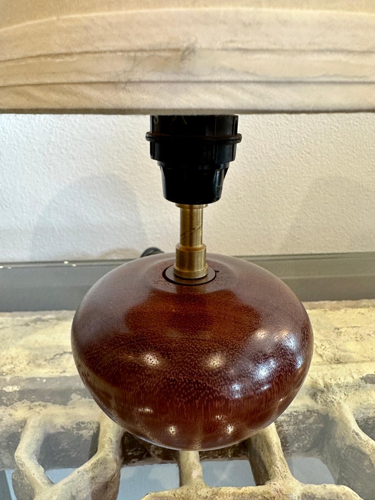 Mid-Century Scandinavian Teak Wood Globe Table Lamp For Sale at 1stDibs