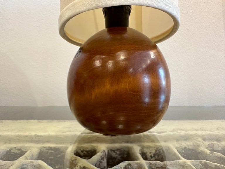 Mid-Century Scandinavian Teak Wood Globe Table Lamp For Sale at 1stDibs
