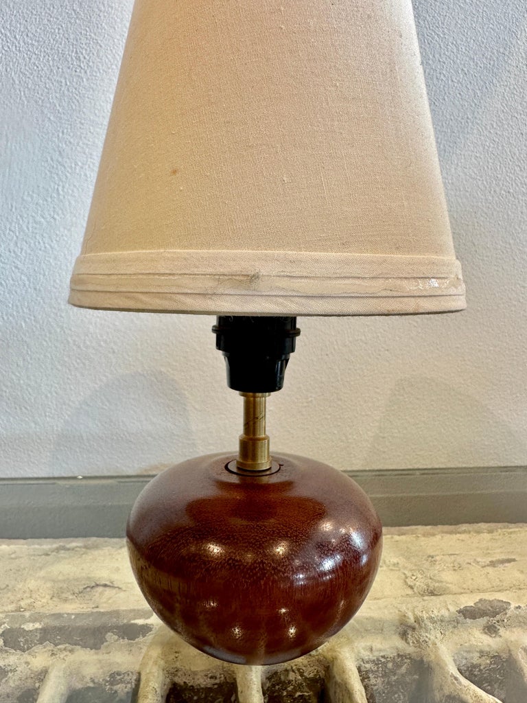 Mid-Century Scandinavian Teak Wood Globe Table Lamp For Sale at 1stDibs