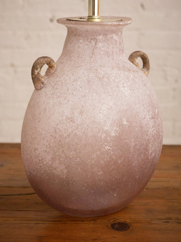 Mid Century Scavo Glass Lamp For Sale at 1stDibs