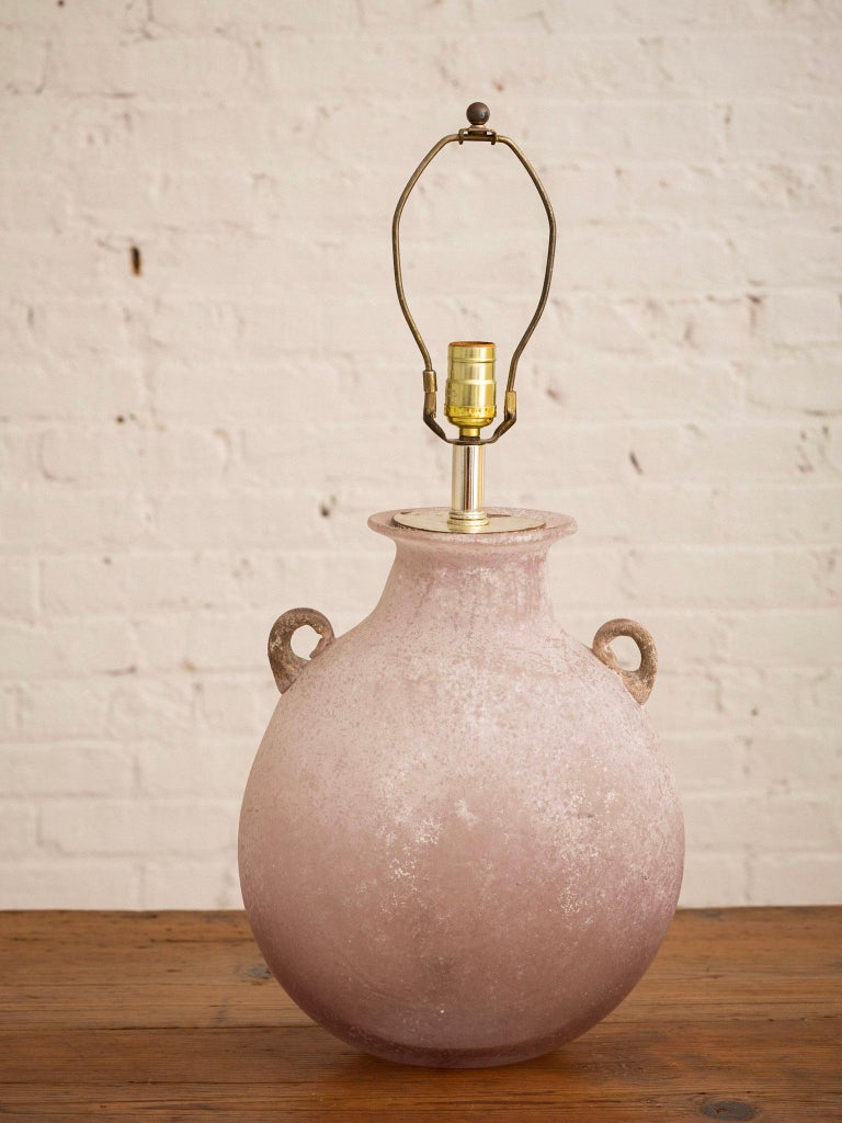 Mid Century Scavo Glass Lamp For Sale at 1stDibs