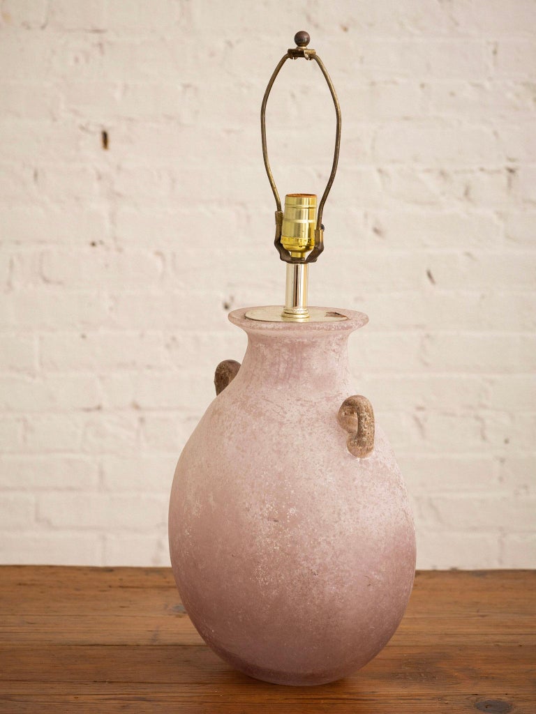 Mid Century Scavo Glass Lamp For Sale at 1stDibs