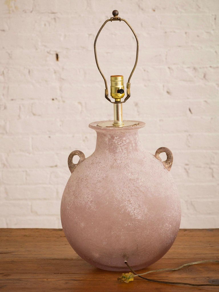 Mid Century Scavo Glass Lamp For Sale at 1stDibs