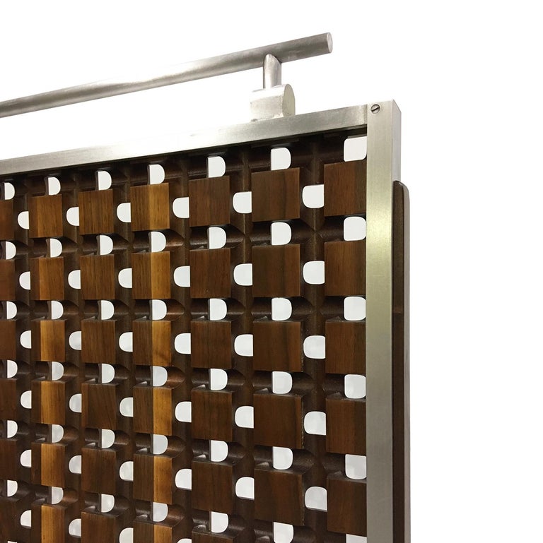 Midcentury Screens, Walnut and Aluminum For Sale at 1stDibs