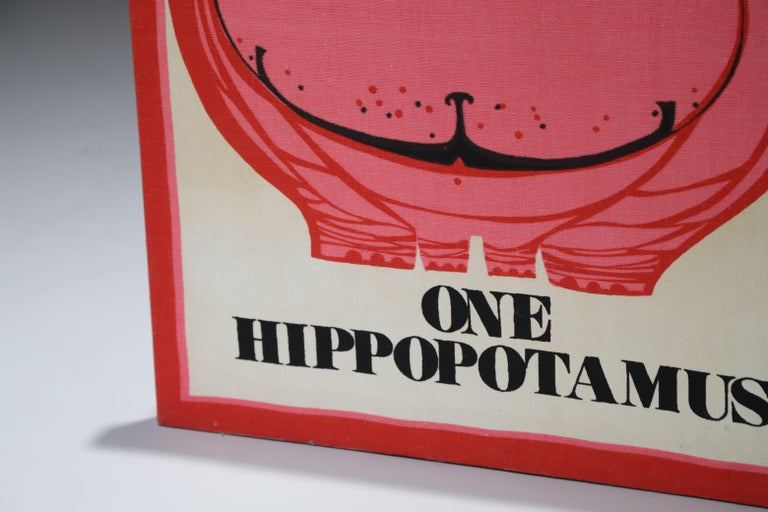 Midcentury Scuda Hippo Fabric Art at 1stDibs | scuda artist ...