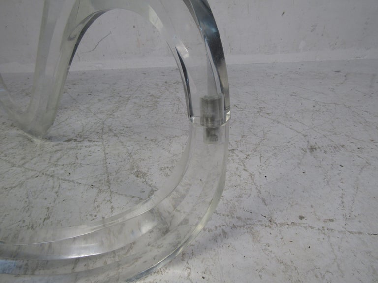 Midcentury Sculpted Base Lucite Coffee Table at 1stDibs | mid century ...
