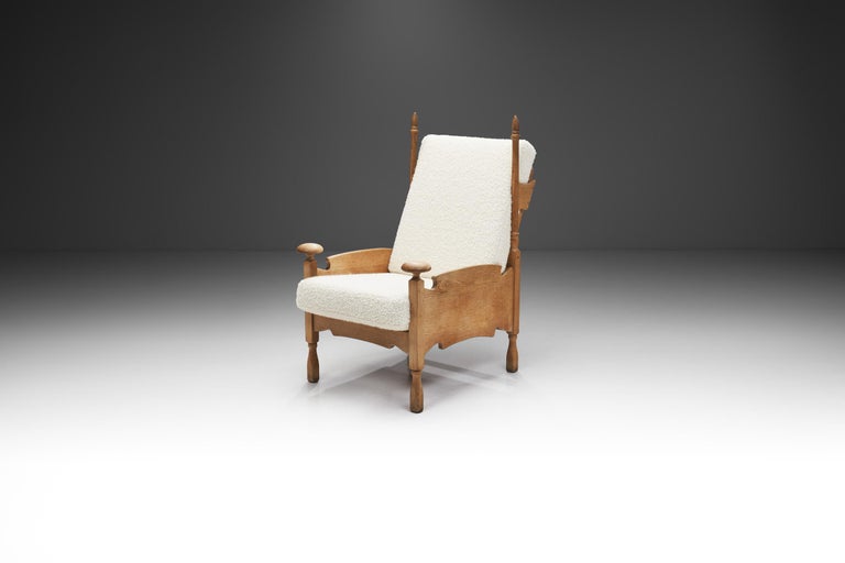 Mid-Century Sculpted Castle Chairs, Europe Ca 1960s For Sale at 1stDibs