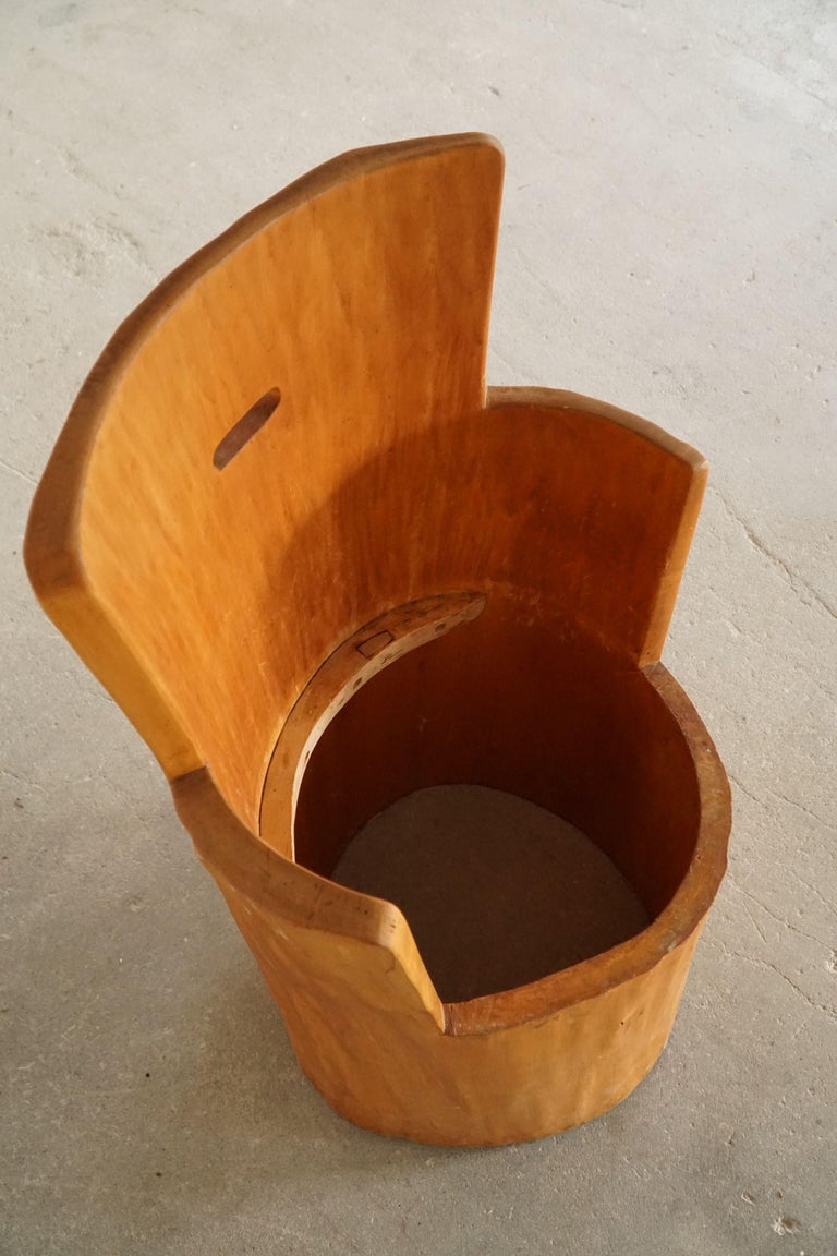 Mid Century Sculptural Carved Brutalist Stump Chair in Solid Pine ...