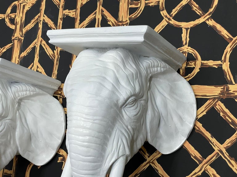 Midcentury Sculptural Elephant Form Wall Shelves For Sale at 1stDibs