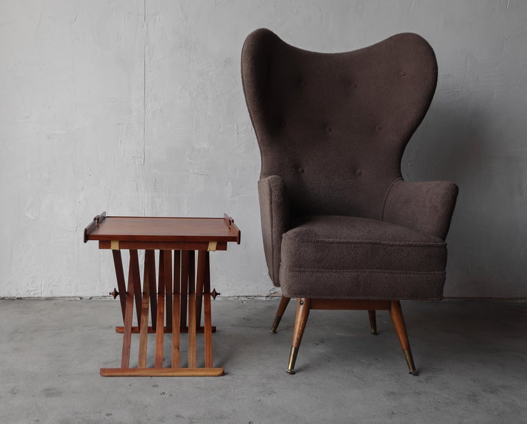 Midcentury Sculptural High Back Swivel Chair For Sale at 1stDibs