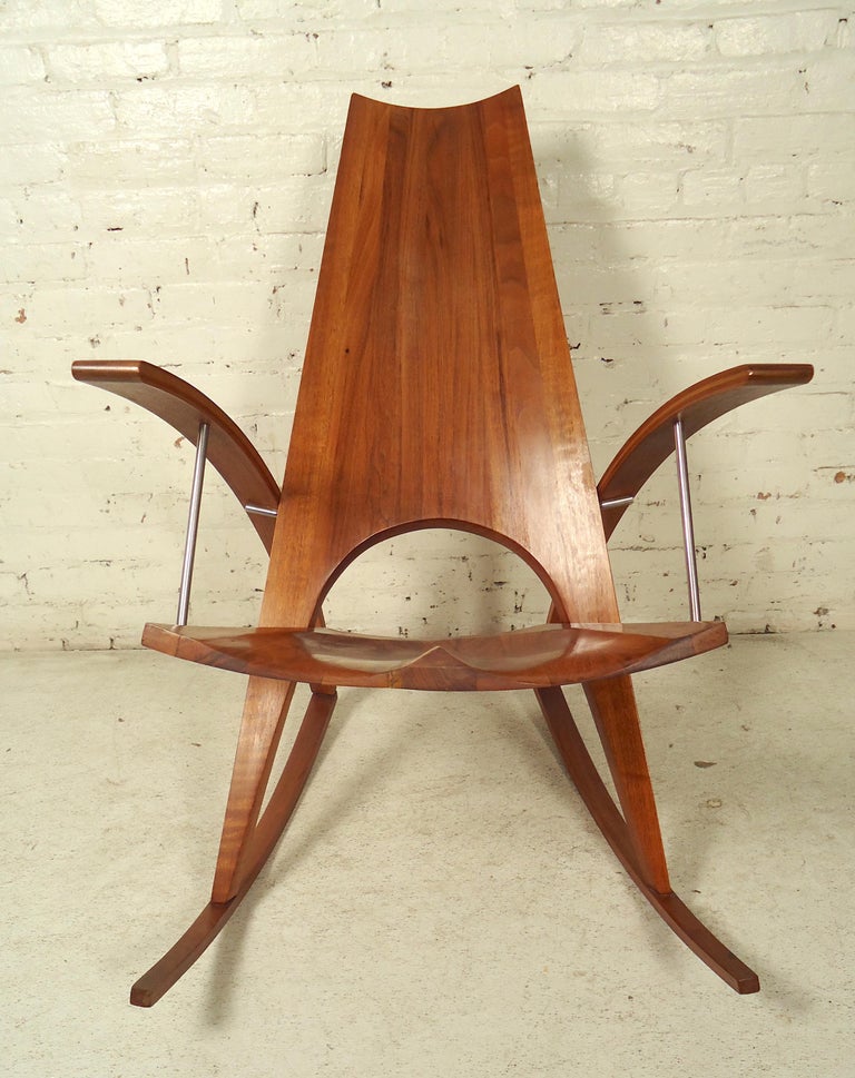 Midcentury Sculptural Rocking Chair For Sale at 1stDibs