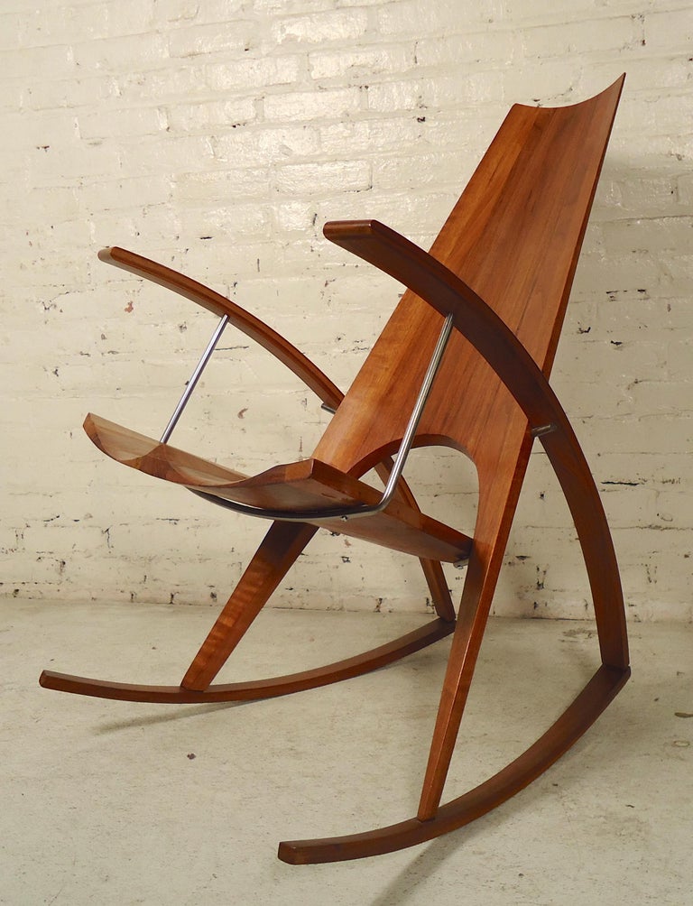 Midcentury Sculptural Rocking Chair For Sale at 1stDibs
