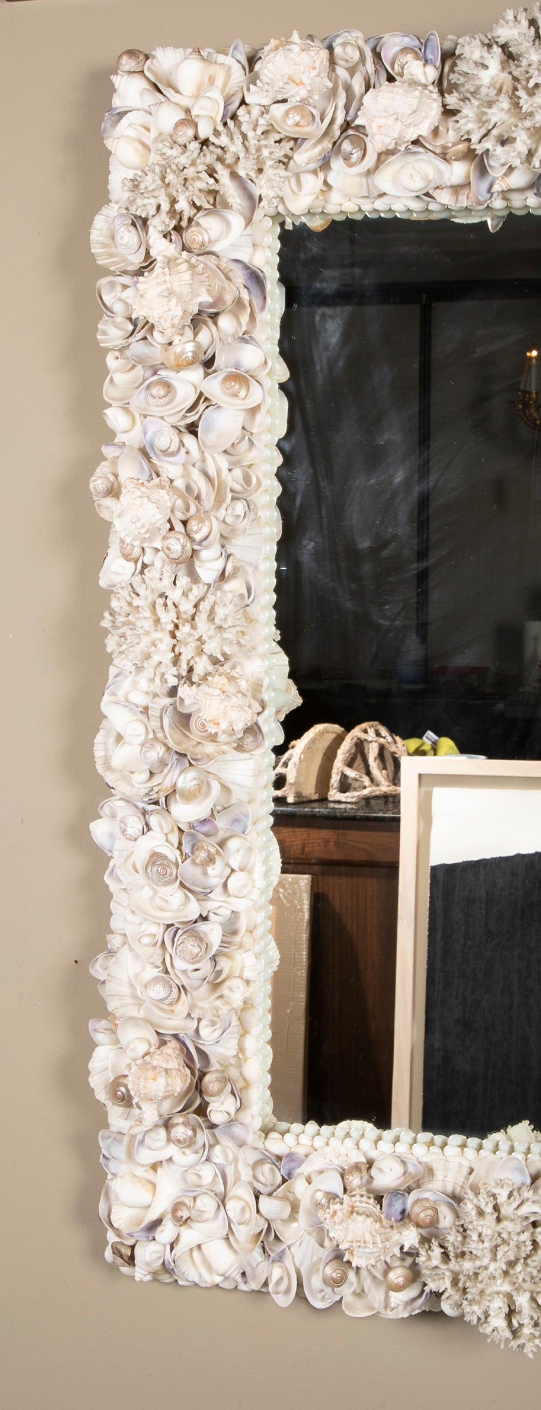 Midcentury Sea Shell and Coral Wall Mirror at 1stDibs