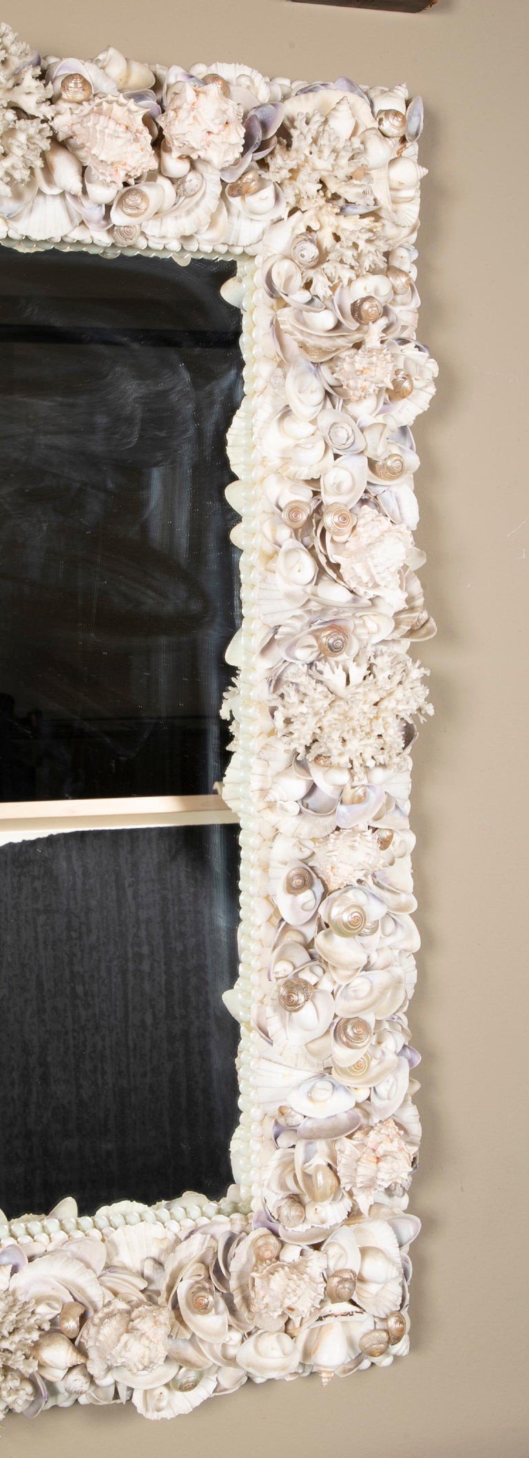 Midcentury Sea Shell and Coral Wall Mirror at 1stDibs