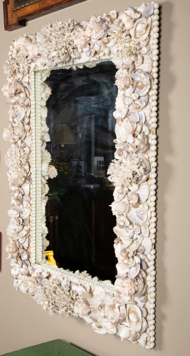 Midcentury Sea Shell and Coral Wall Mirror at 1stDibs