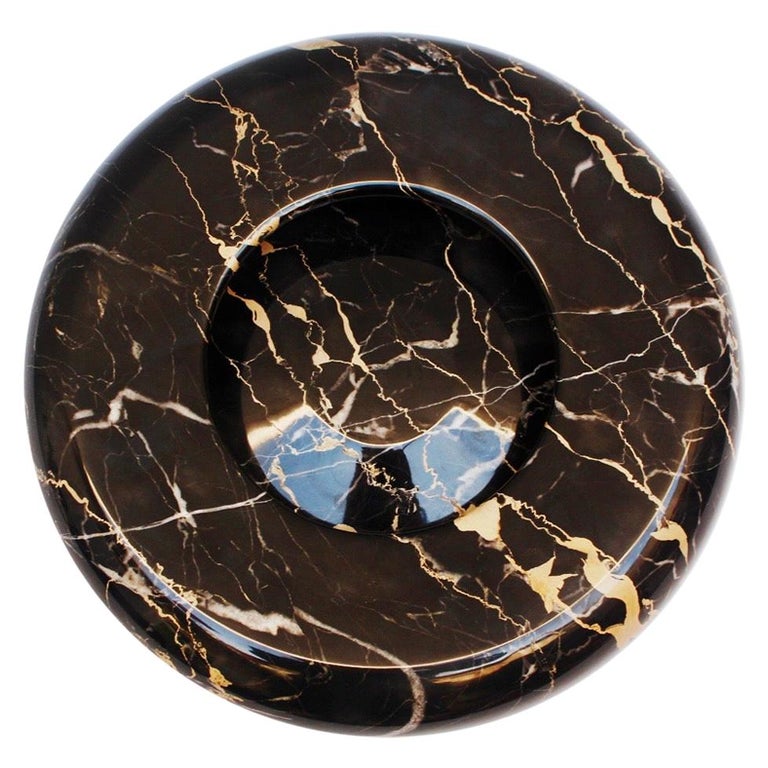 Midcentury Giusti-Di Rosa "Posacenere" Black Carrara Marble Centerpiece ...