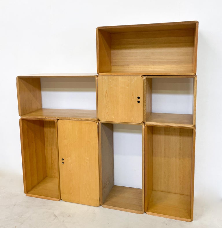 Midcentury Set of Modular Wooden Cubes by Derk Jan De Vries, Italy ...