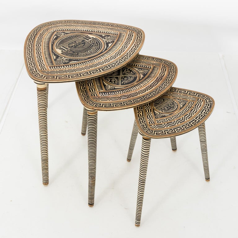 Midcentury Set of Three Pebble Tables at 1stDibs