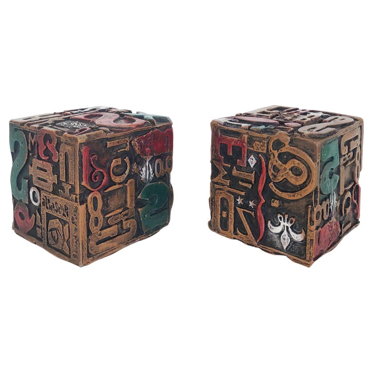 Mid-Century Sheldon Rose Alphasculpt Typesetter Blocks, Vanguard ...