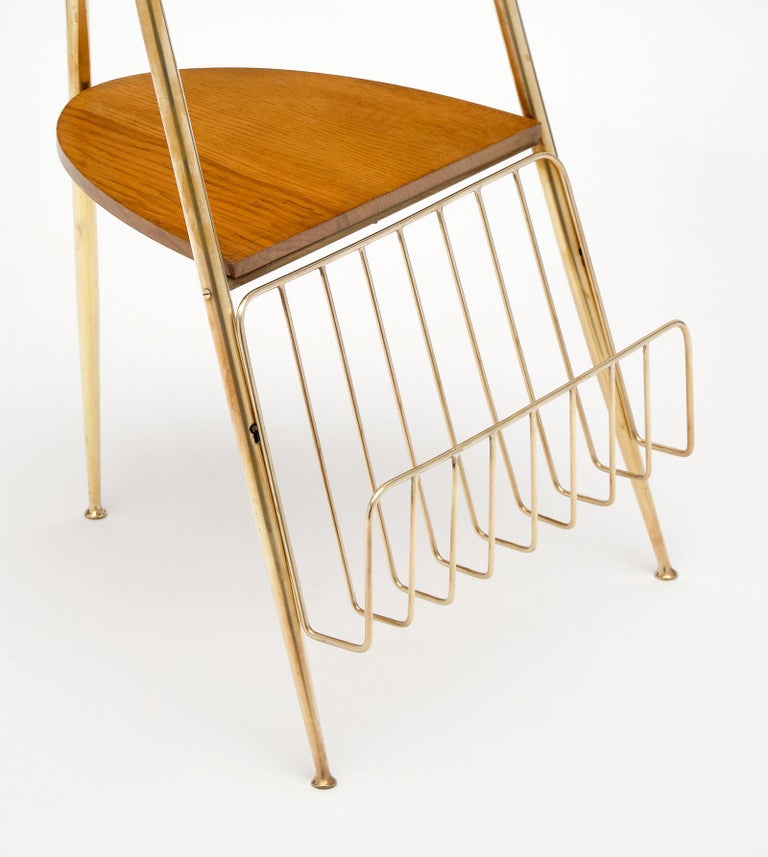 Midcentury Side Table and Magazine Stand at 1stDibs