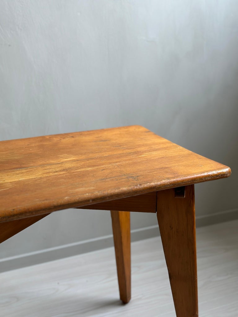 Midcentury Side Table in Style of Jean Prouvé, France, 1950s For Sale ...