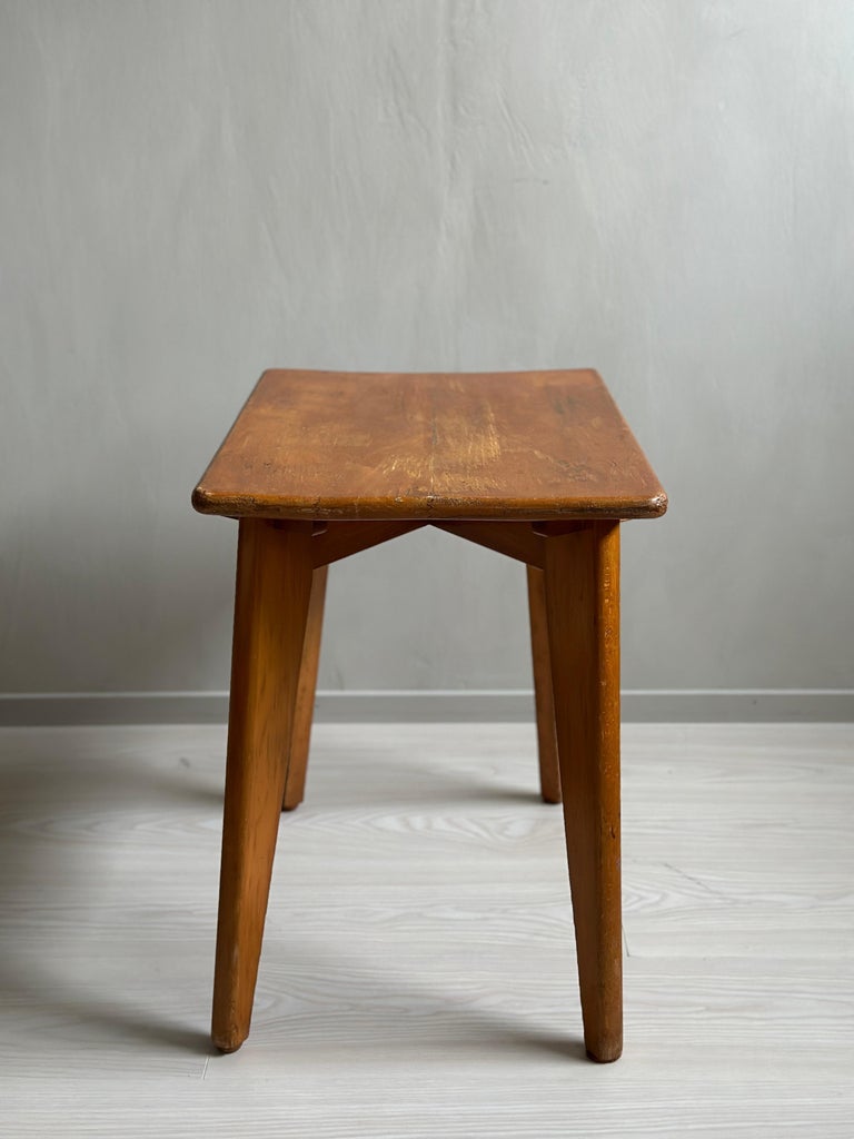 Midcentury Side Table in Style of Jean Prouvé, France, 1950s For Sale ...