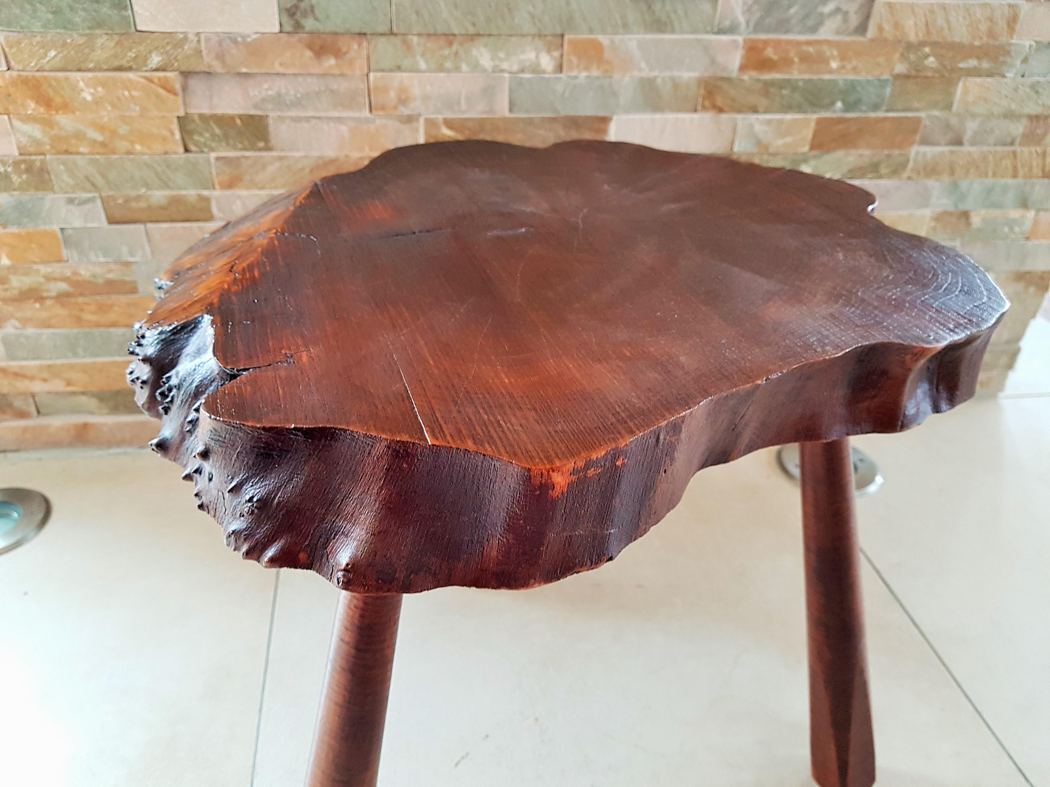 Midcentury Side Table Stool Minimal Rustic Primitive at 1stDibs