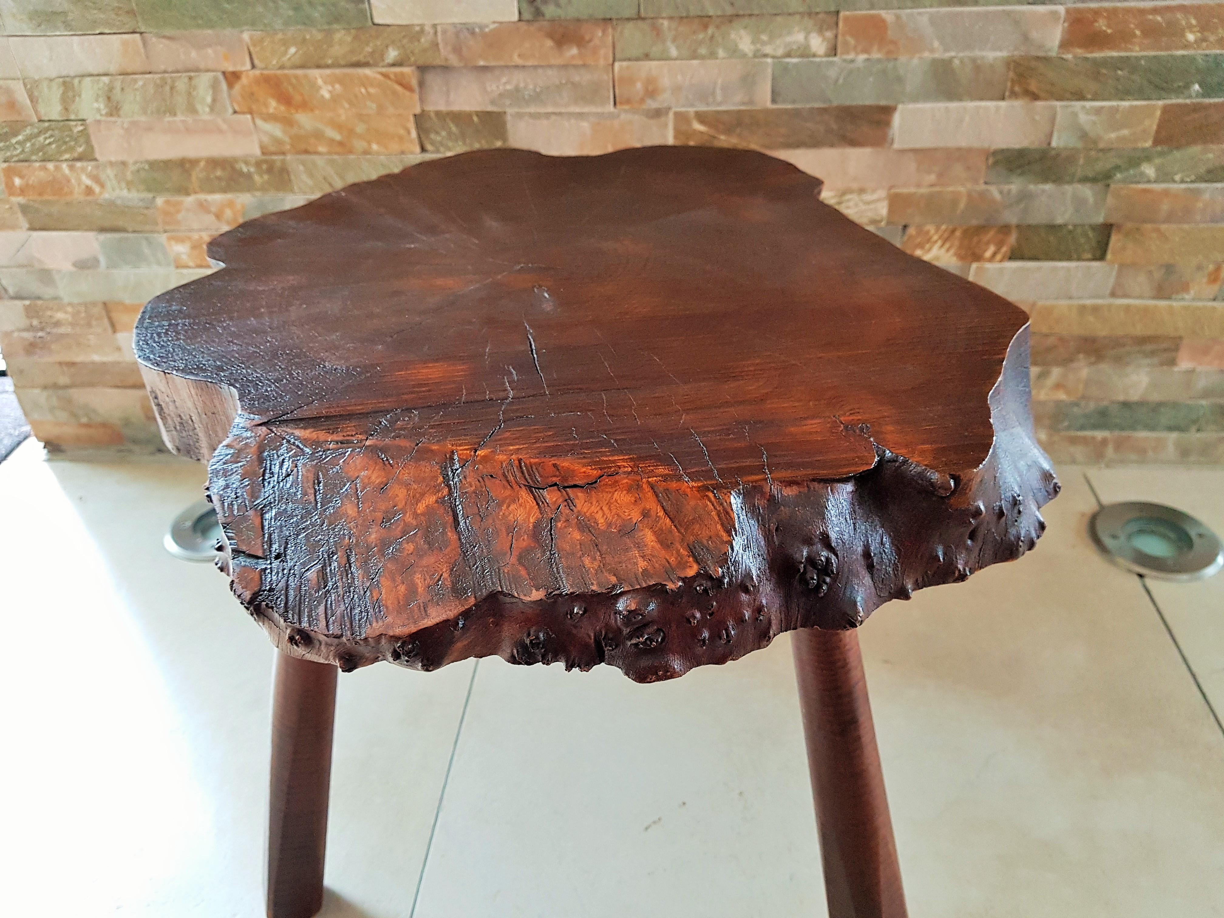 Midcentury Side Table Stool Minimal Rustic Primitive at 1stDibs