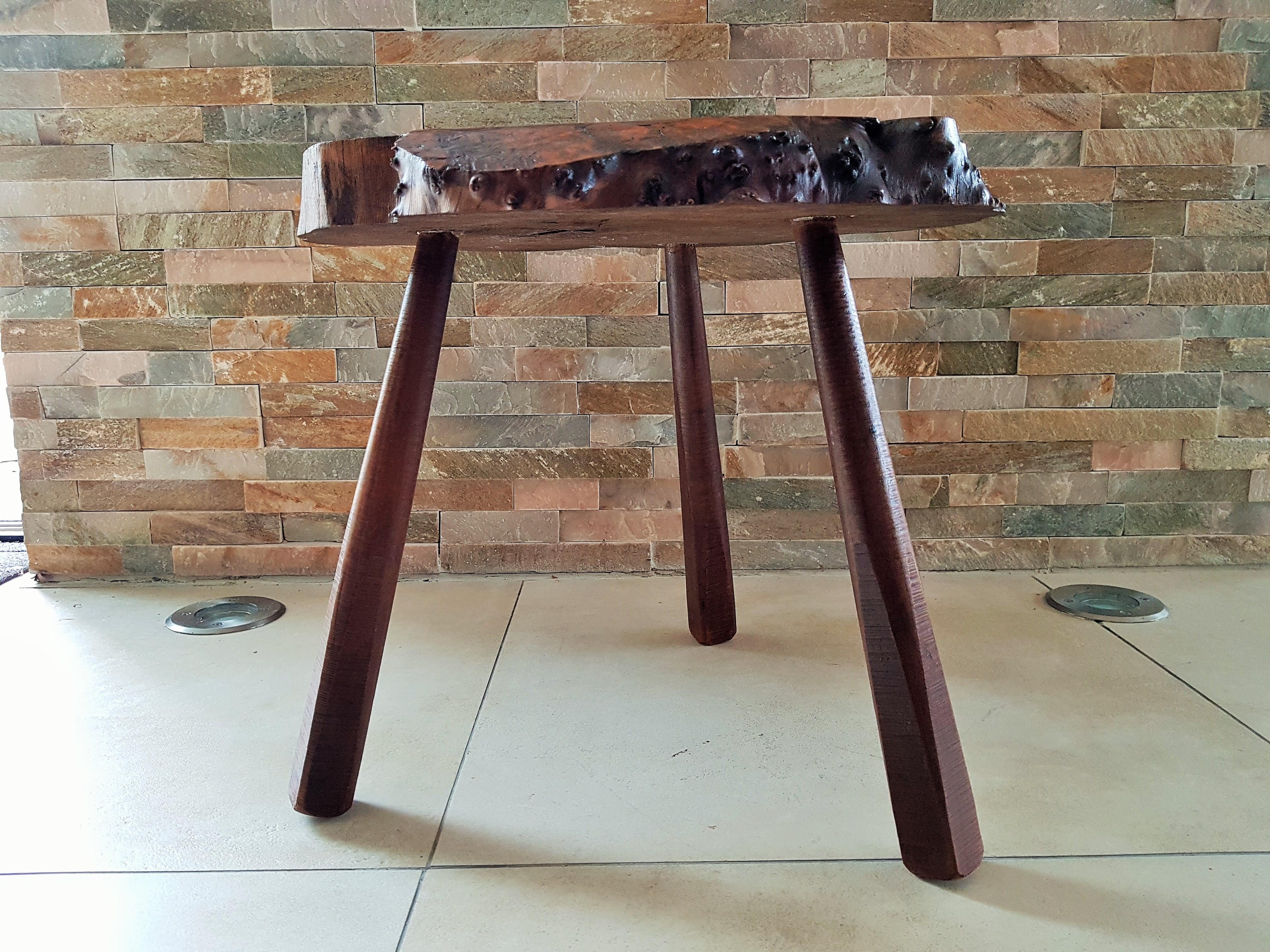 Midcentury Side Table Stool Minimal Rustic Primitive at 1stDibs