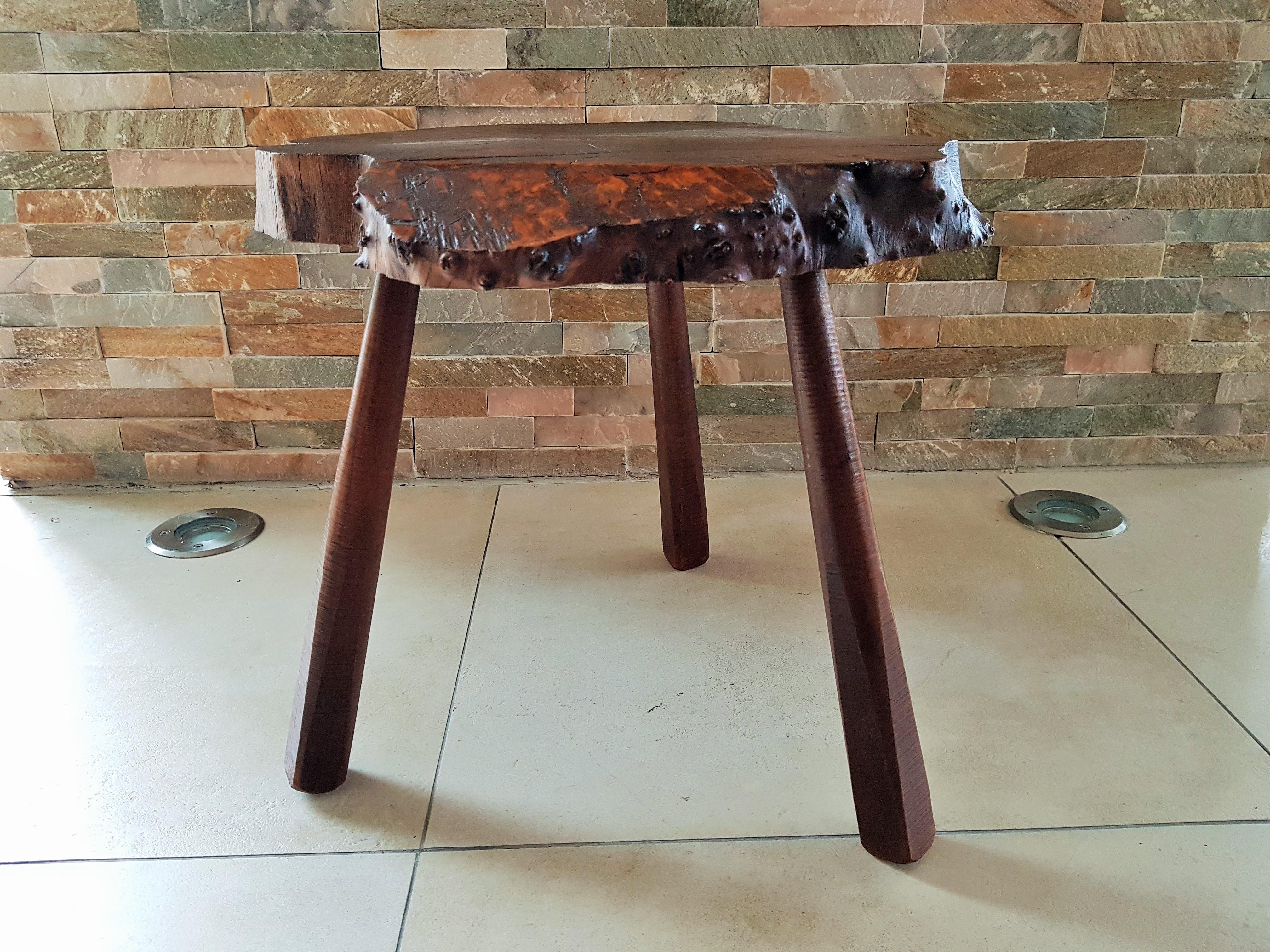 Midcentury Side Table Stool Minimal Rustic Primitive at 1stDibs