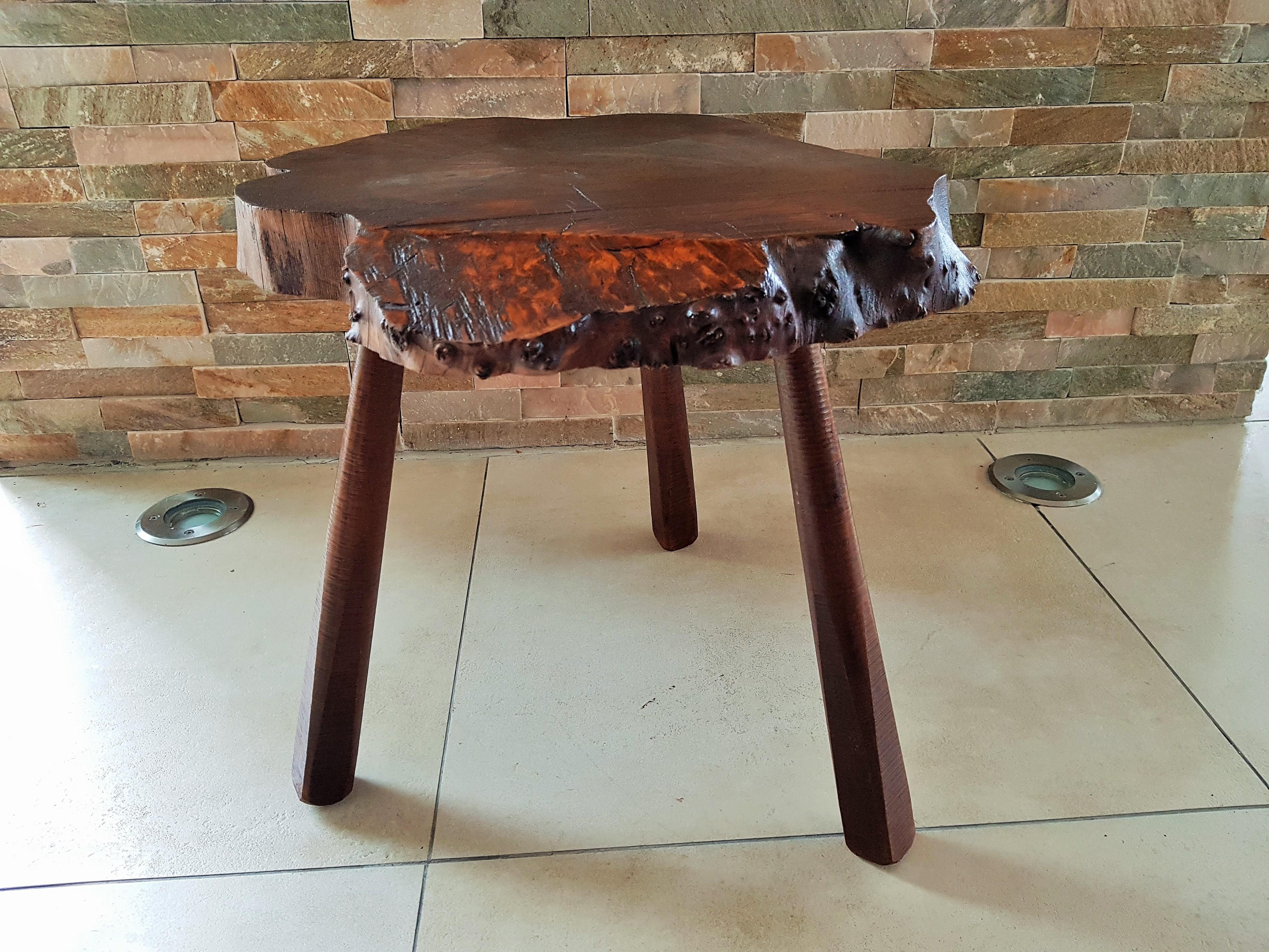 Midcentury Side Table Stool Minimal Rustic Primitive at 1stDibs