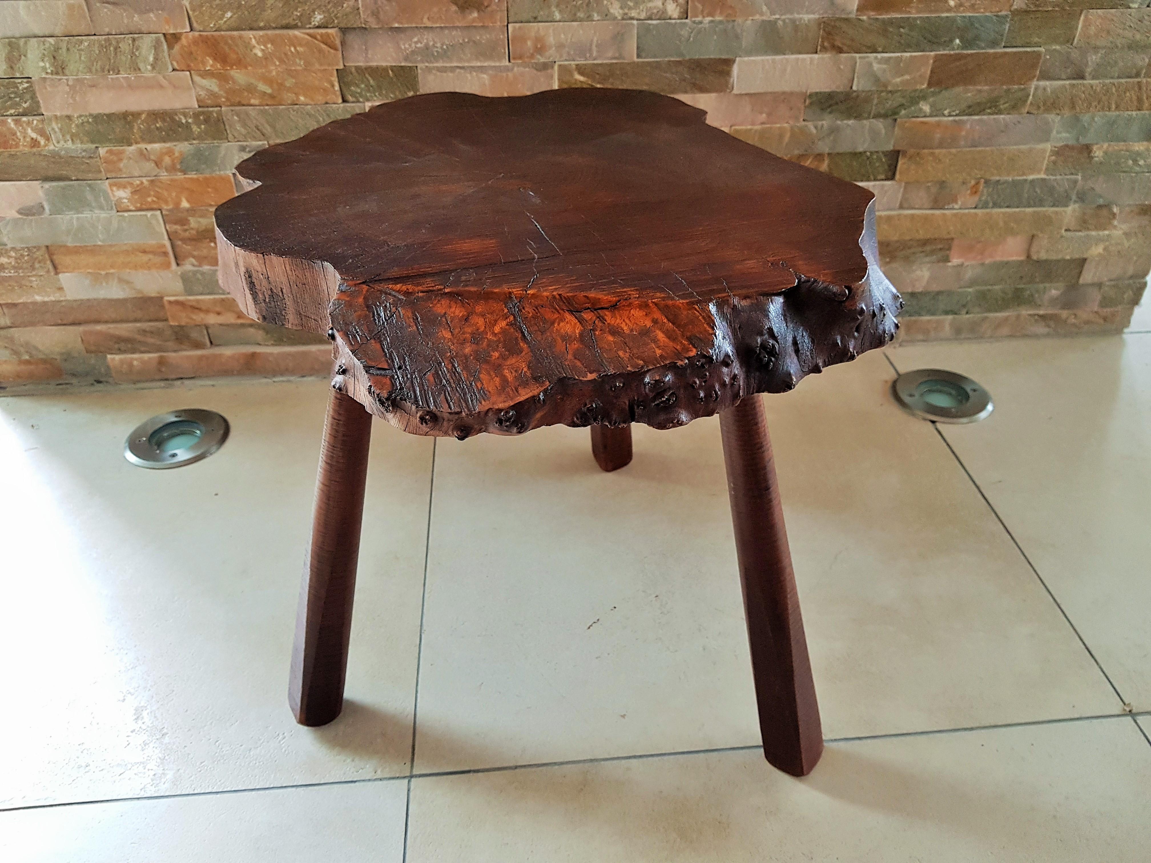 Midcentury Side Table Stool Minimal Rustic Primitive at 1stDibs