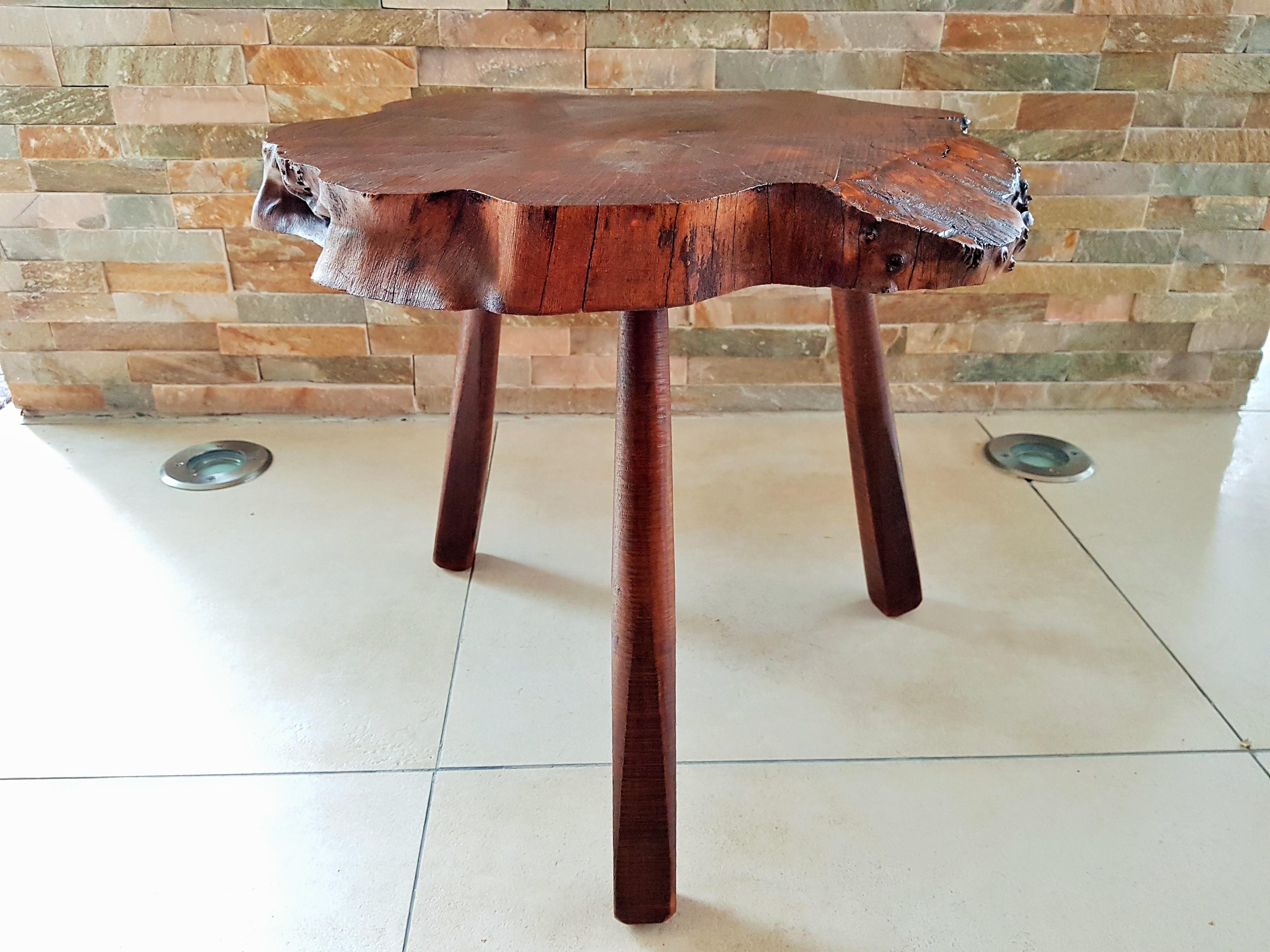 Midcentury Side Table Stool Minimal Rustic Primitive at 1stDibs