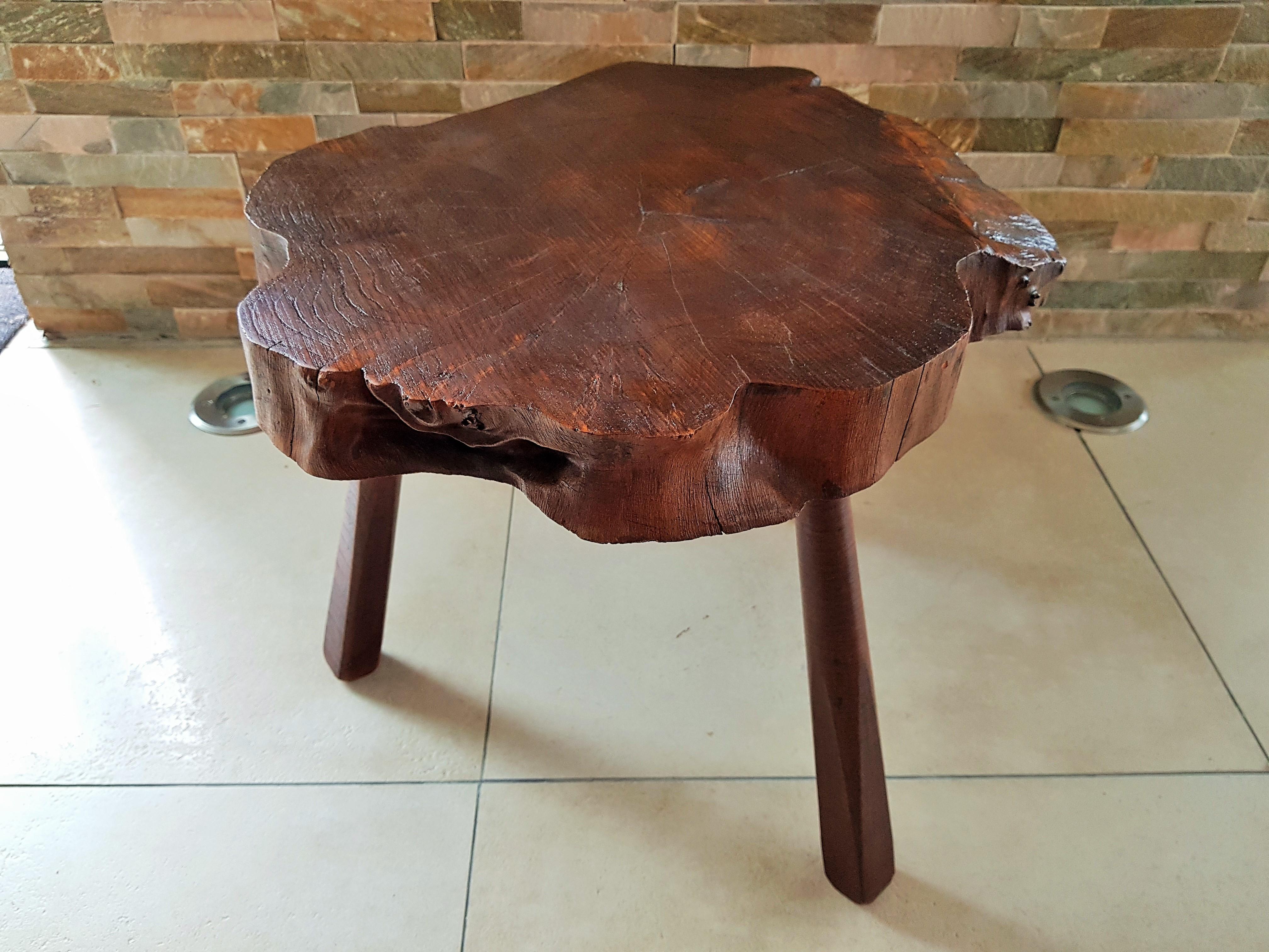 Midcentury Side Table Stool Minimal Rustic Primitive at 1stDibs