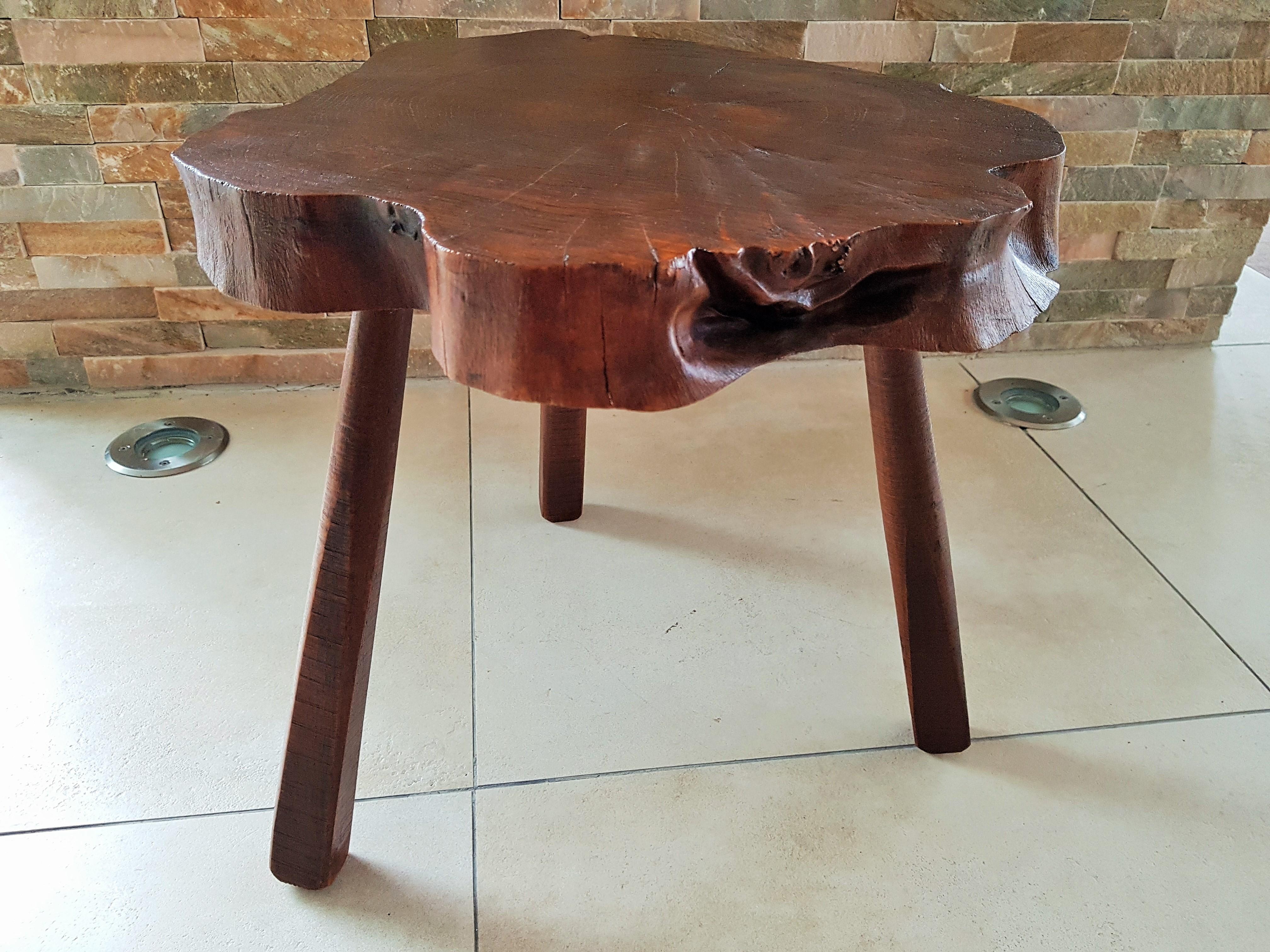 Midcentury Side Table Stool Minimal Rustic Primitive at 1stDibs