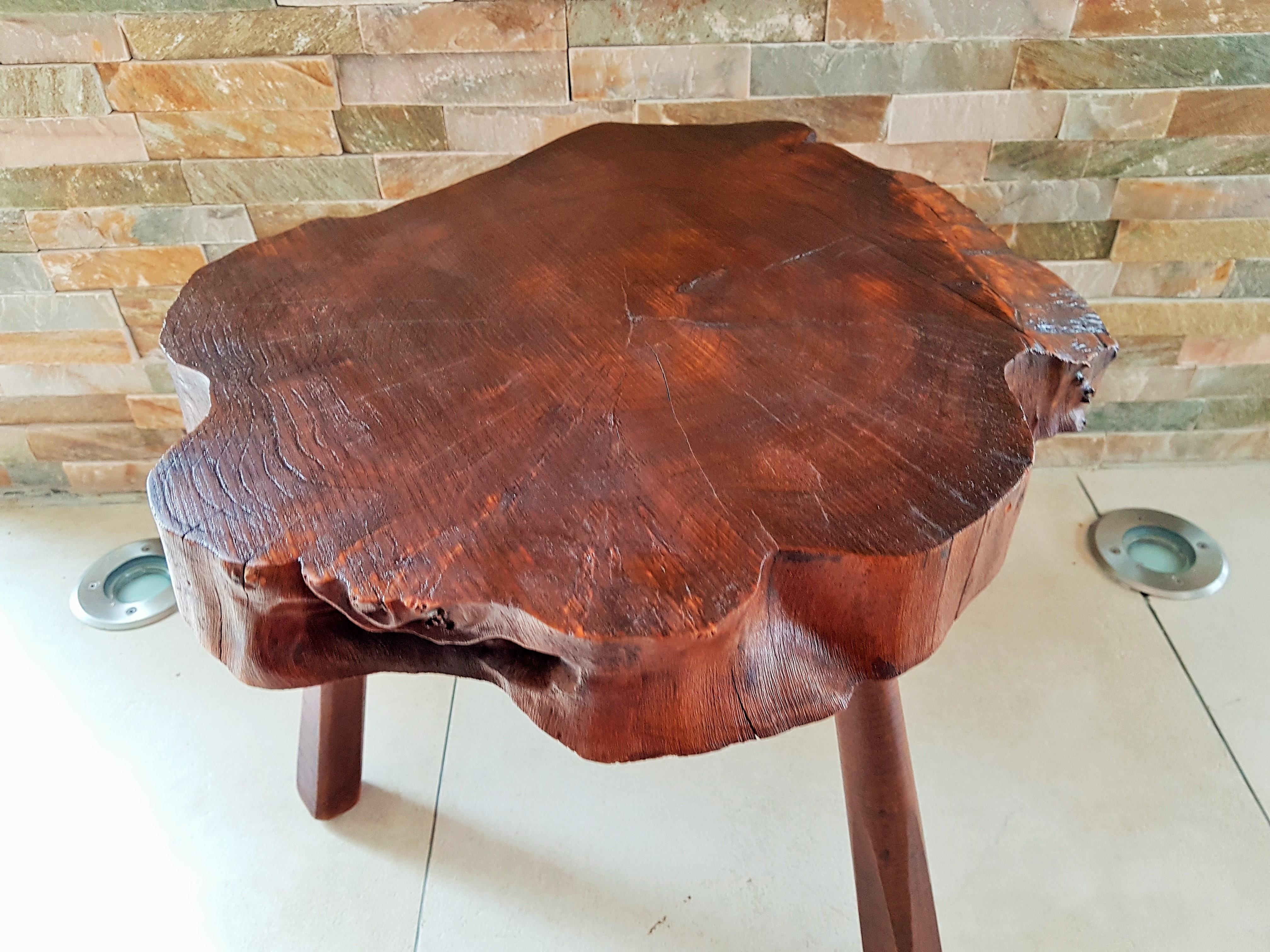 Midcentury Side Table Stool Minimal Rustic Primitive at 1stDibs