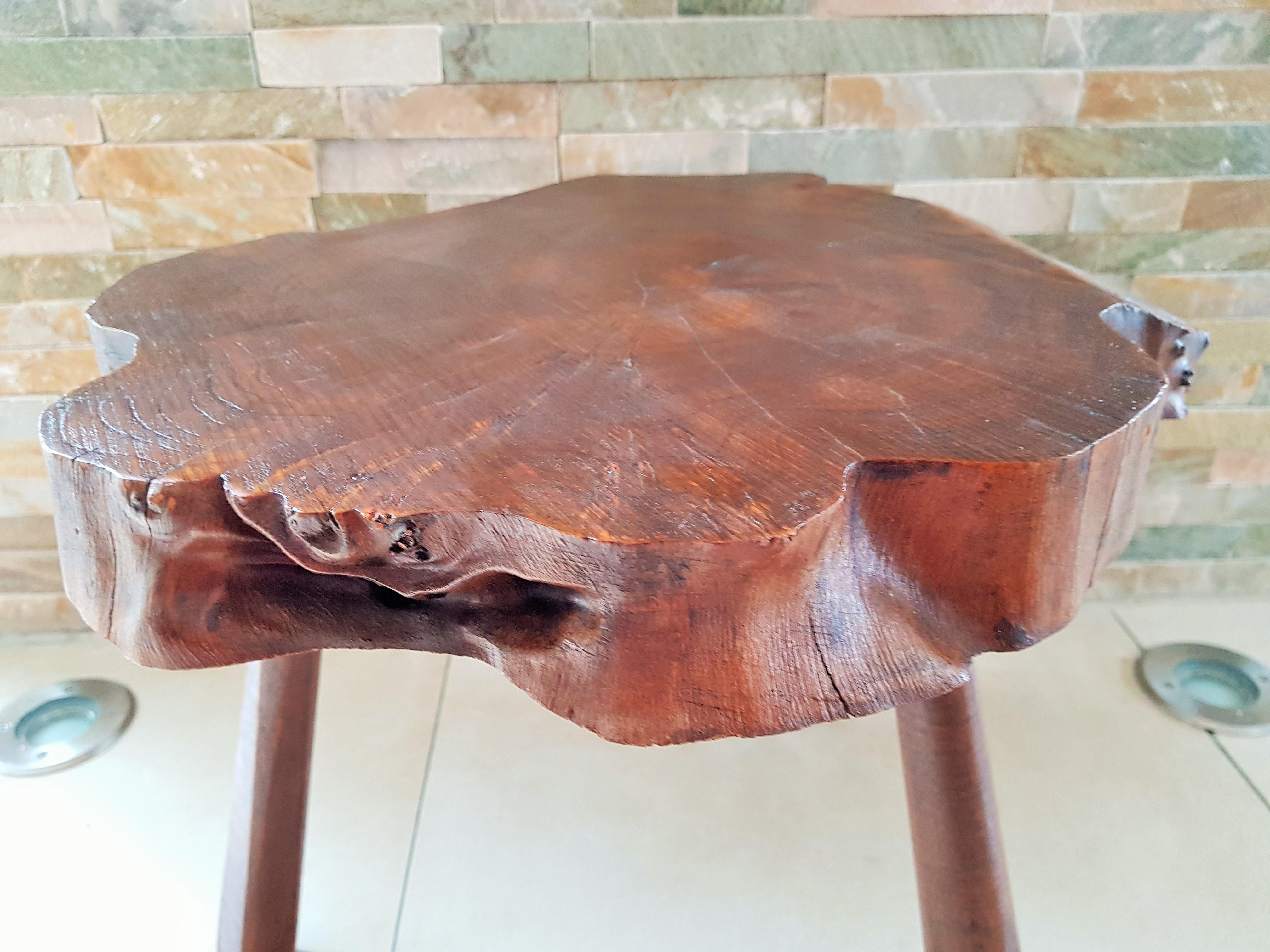 Midcentury Side Table Stool Minimal Rustic Primitive at 1stDibs