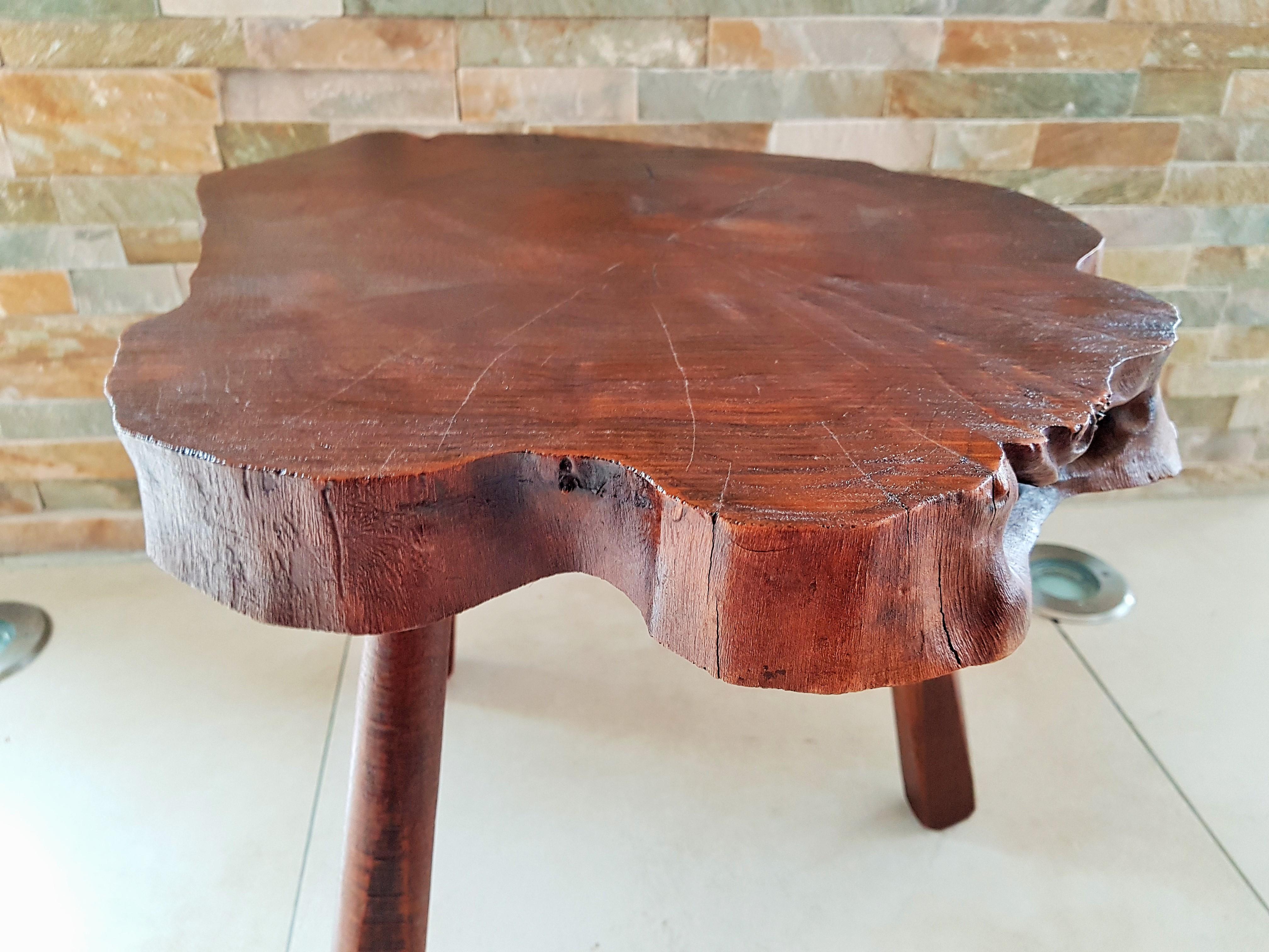Midcentury Side Table Stool Minimal Rustic Primitive at 1stDibs