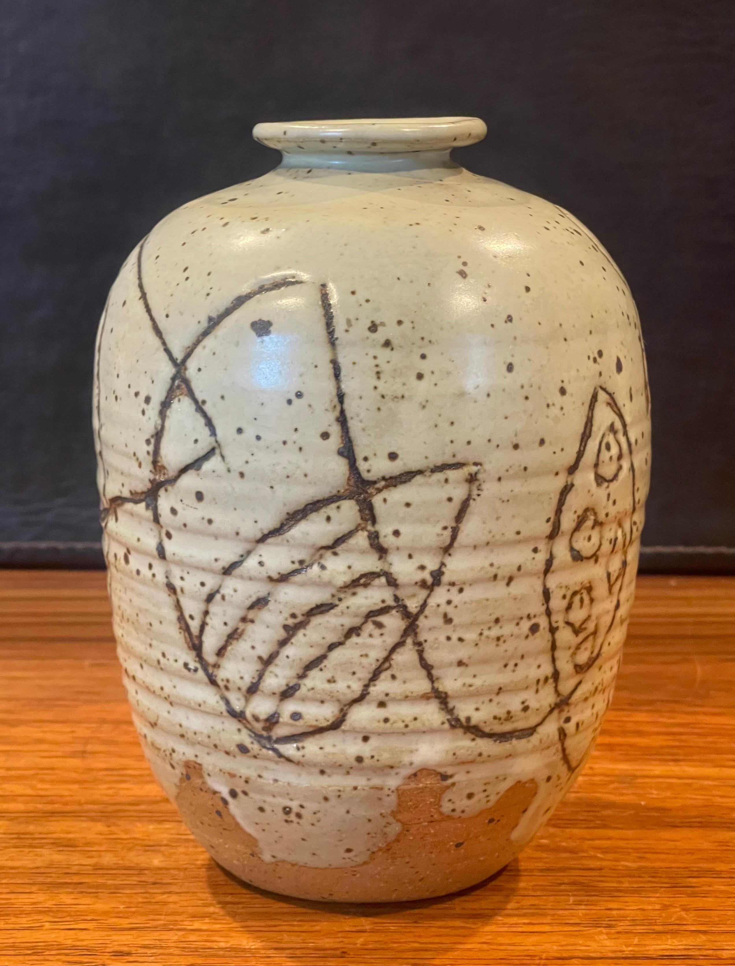 Mid-Century Signed California Studio Pottery Vase at 1stDibs ...