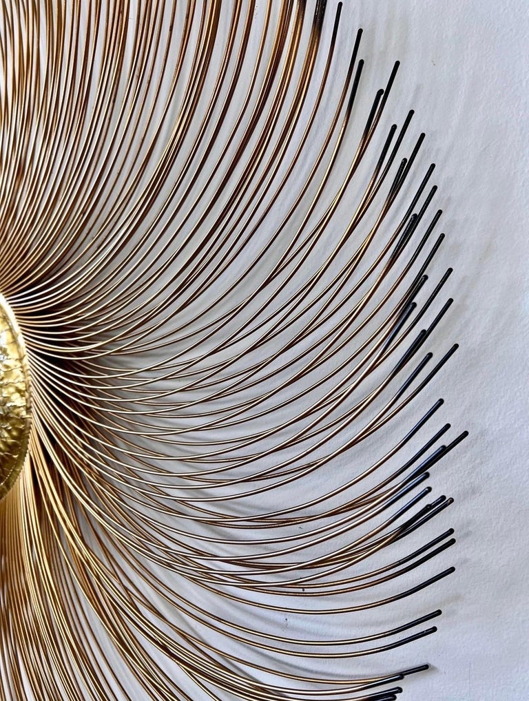 Midcentury Signed Casa Devall Brass Sunburst Wall Mounted Sculpture ...