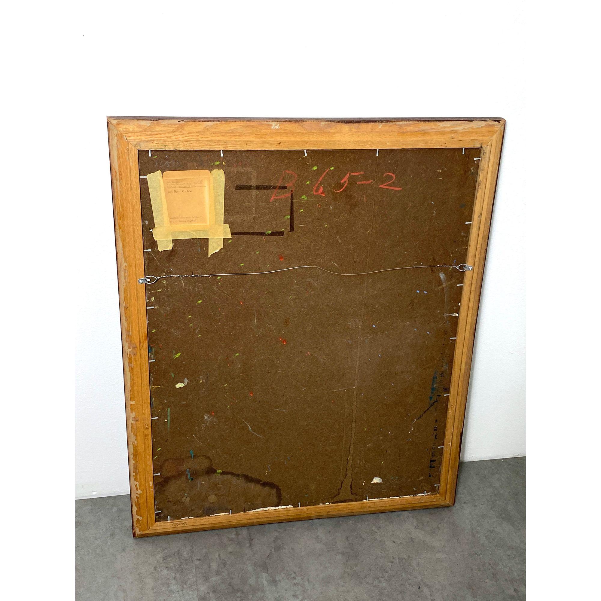Mid Century Signed Original Abstract Oil Painting by Melvin Nelson ...