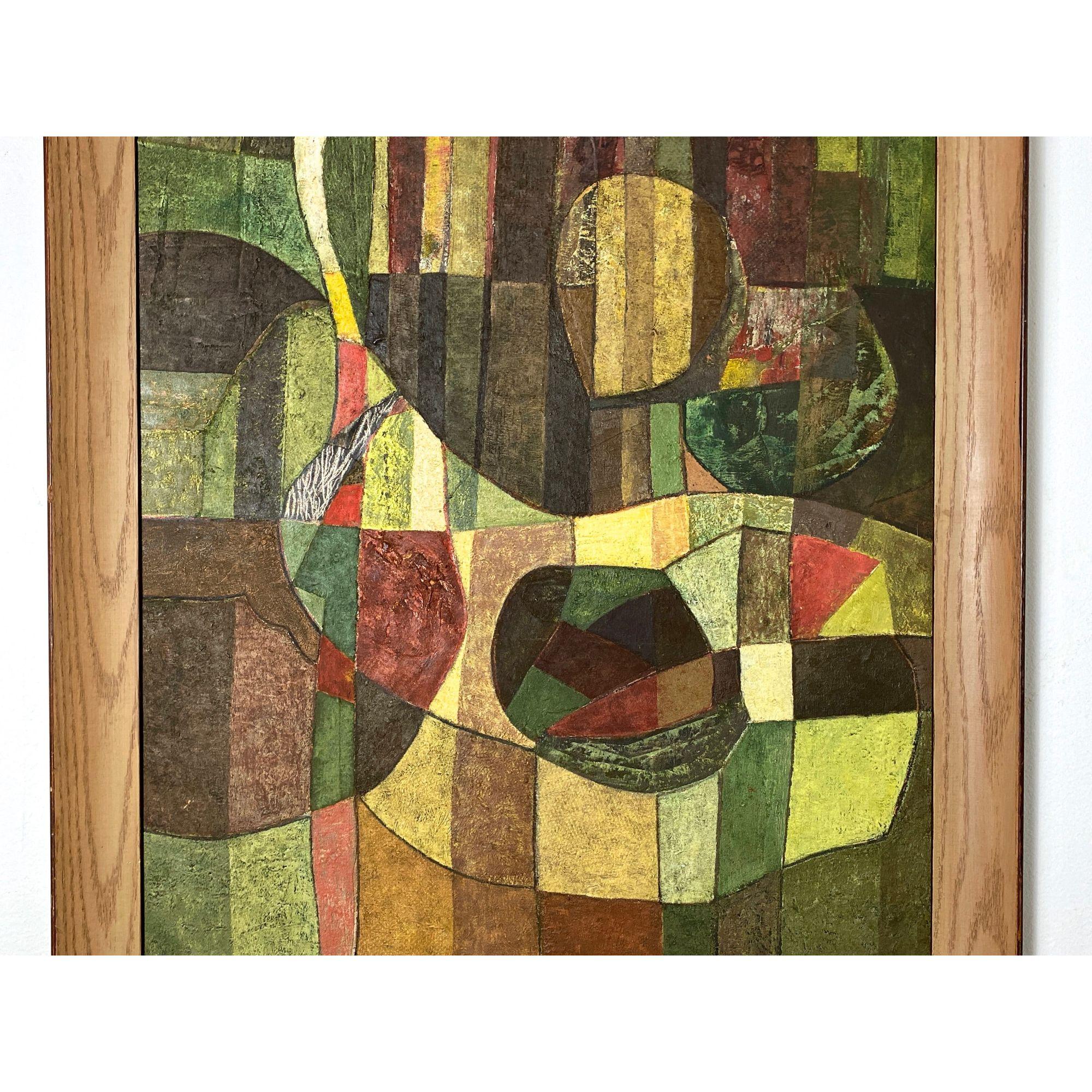 Mid Century Signed Original Abstract Oil Painting by Melvin Nelson ...