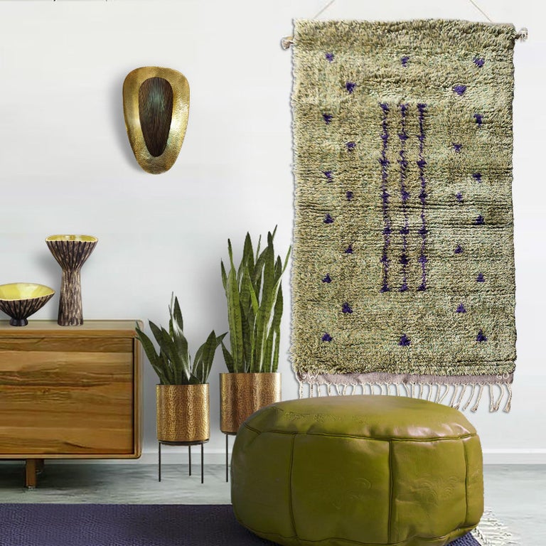 Mid-century Signed Scandinavian Rya Rug or Wall Hanging in Geometric ...