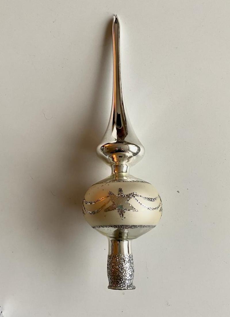 Mid-Century Silver and Gold Colored Christmas Tree Topper, Europe, Ca ...